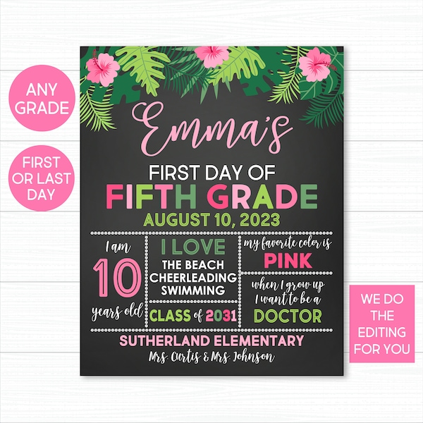 First Day Chalkboard - Etsy
