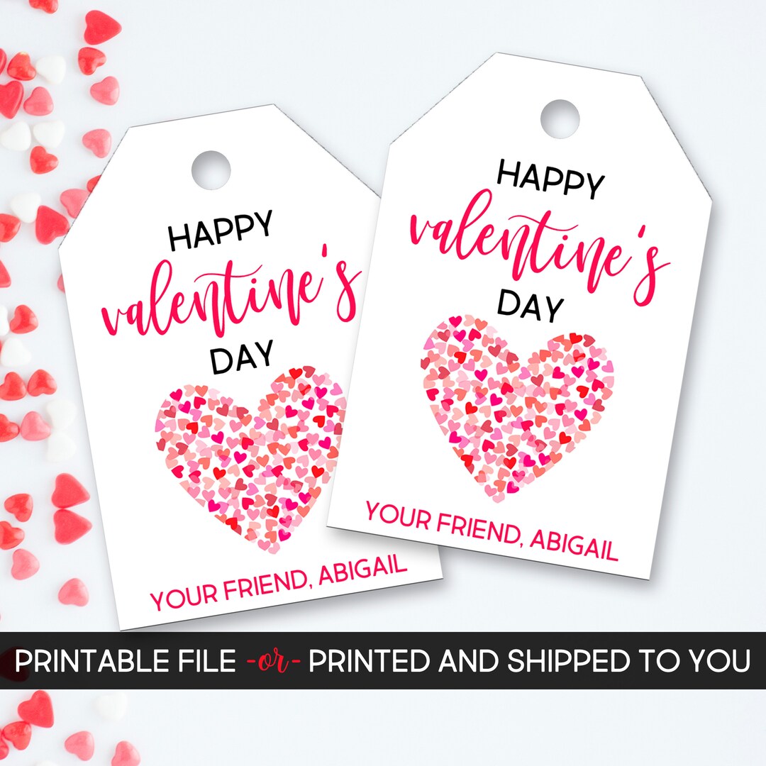 Valentine's Day Tag, Heart Valentine's Day Tag, Confetti Valentine's ...