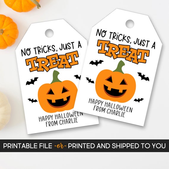 Halloween Tags Halloween Treat Tags Pumpkin Tags Trick or - Etsy