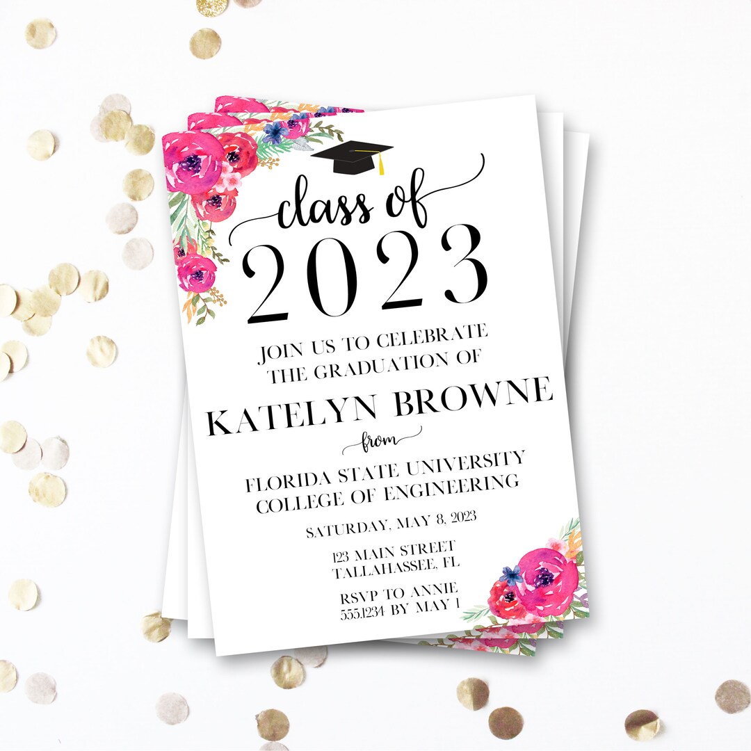 Graduation Invitation College Graduation Invitation High - Etsy