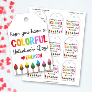 Valentine's Day Tag, Art Valentine's Tag, Paint Valentine Tag ...