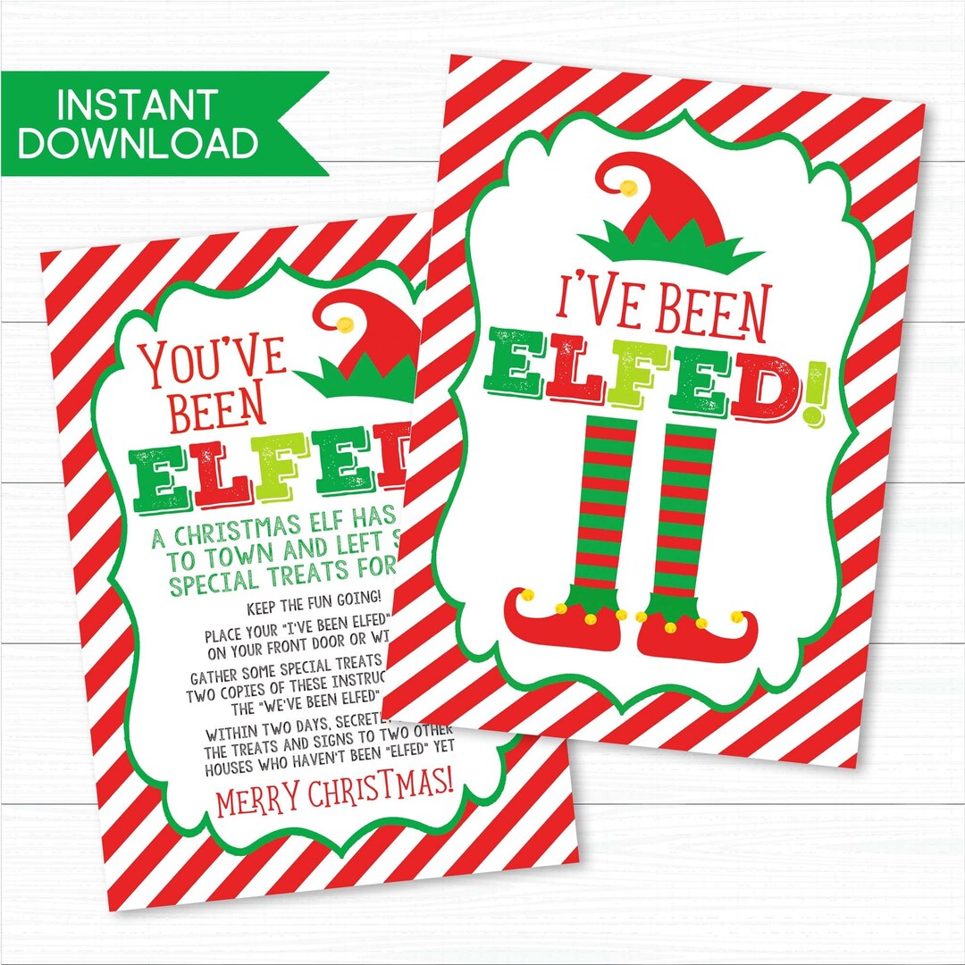 PRINTABLE You've Been Elfed Game, Elfed Sign, I've Been Elfed, You've ...