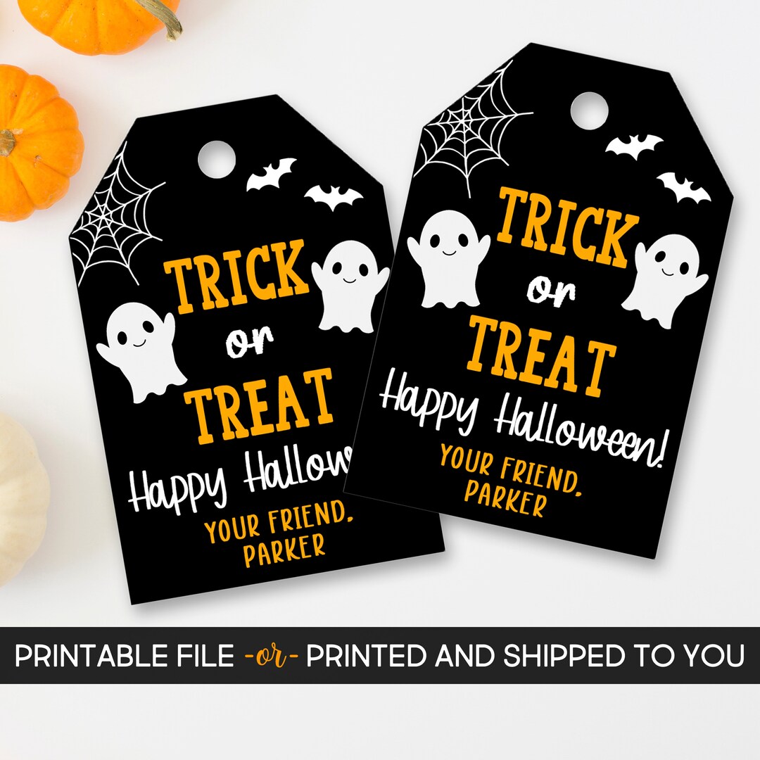 Halloween Tags Halloween Treat Tags Trick or Treat Tags - Etsy