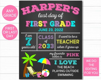 Last Day of School Sign PRINTABLE, Mermaid Last Day of School Sign ...