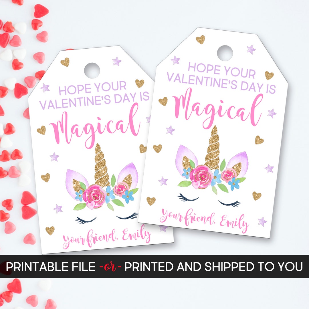 Unicorn Valentine's Day Tag, Unicorn Valentine's Tag, Unicorn Tag ...