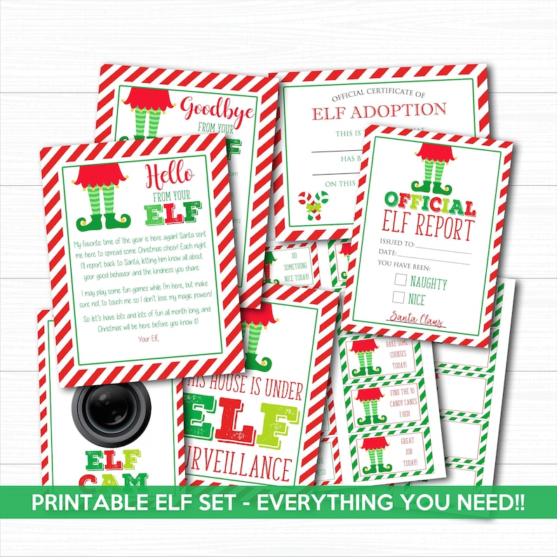 PRINTABLE Elf Arrival Set Elf Activity Set Elf Welcome - Etsy