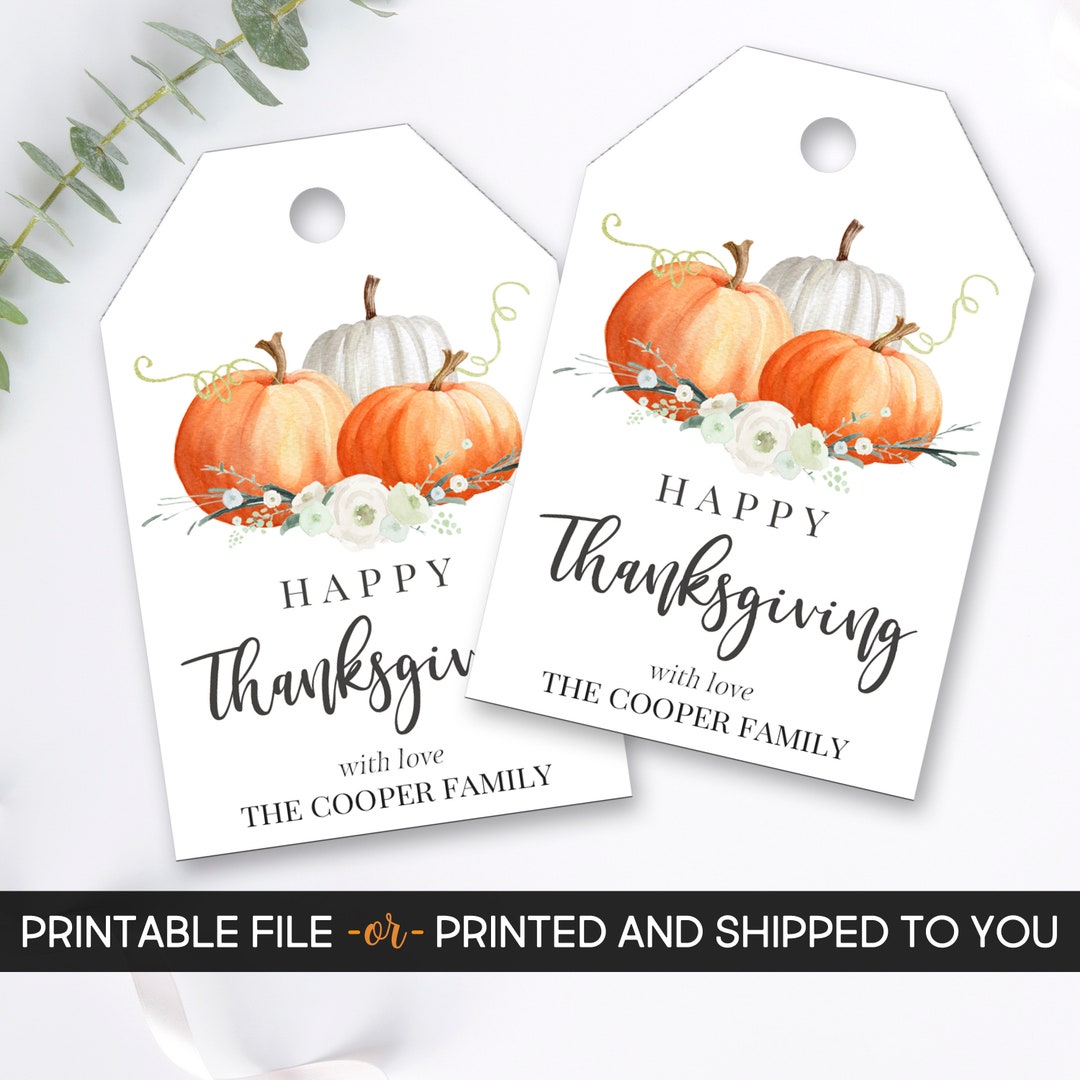 Thanksgiving Tags, Thanksgiving Favor Tags, Printable or Printed ...