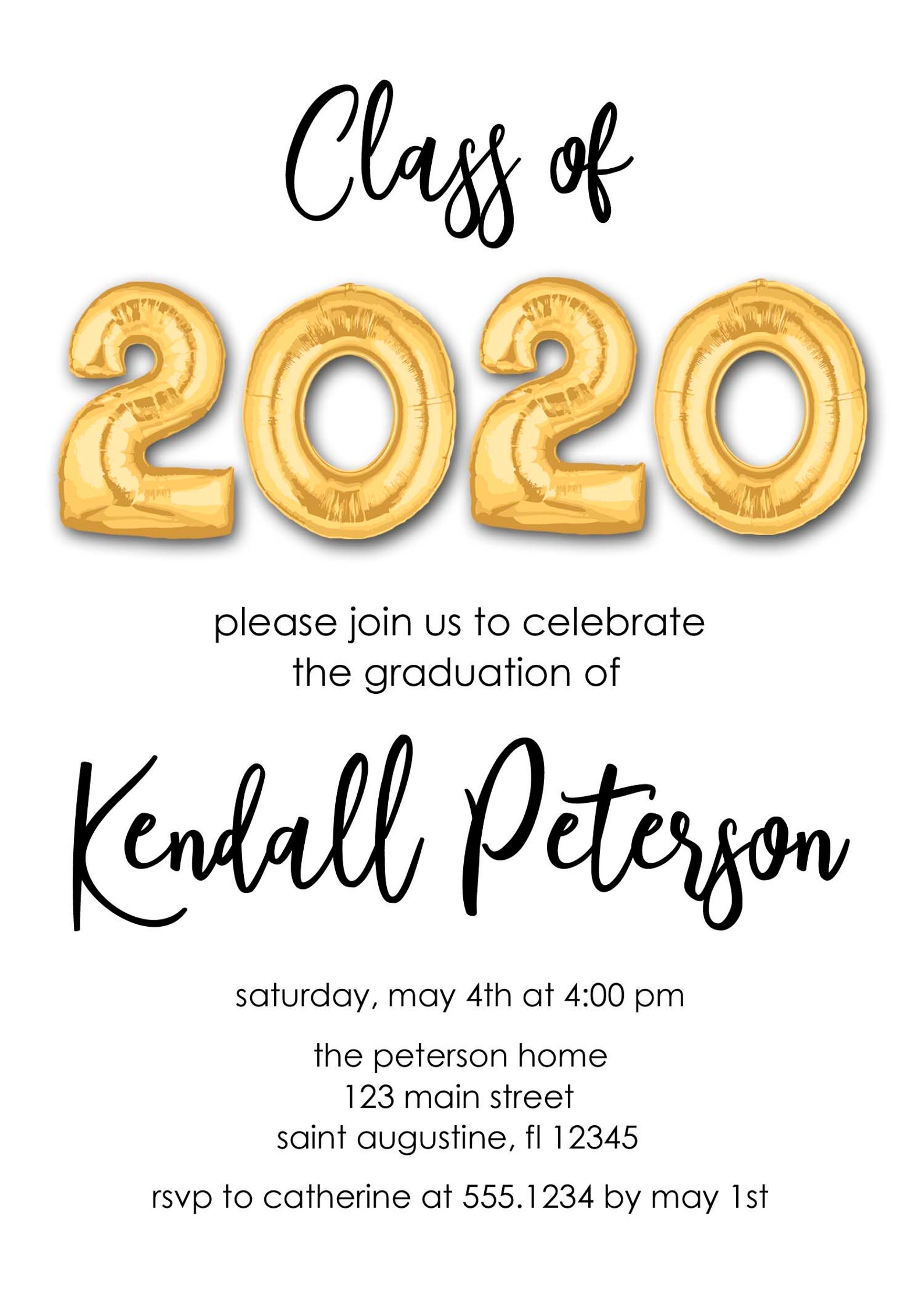 Graduation Invitation Black and Gold Graduation Invitation | Etsy