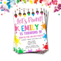 Paint Party Birthday Invitation: Splatter Design (digital Download) - Etsy