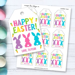 Easter Tags, Printable Easter Tags, Easter Bunny Tags, Hoppy Easter ...