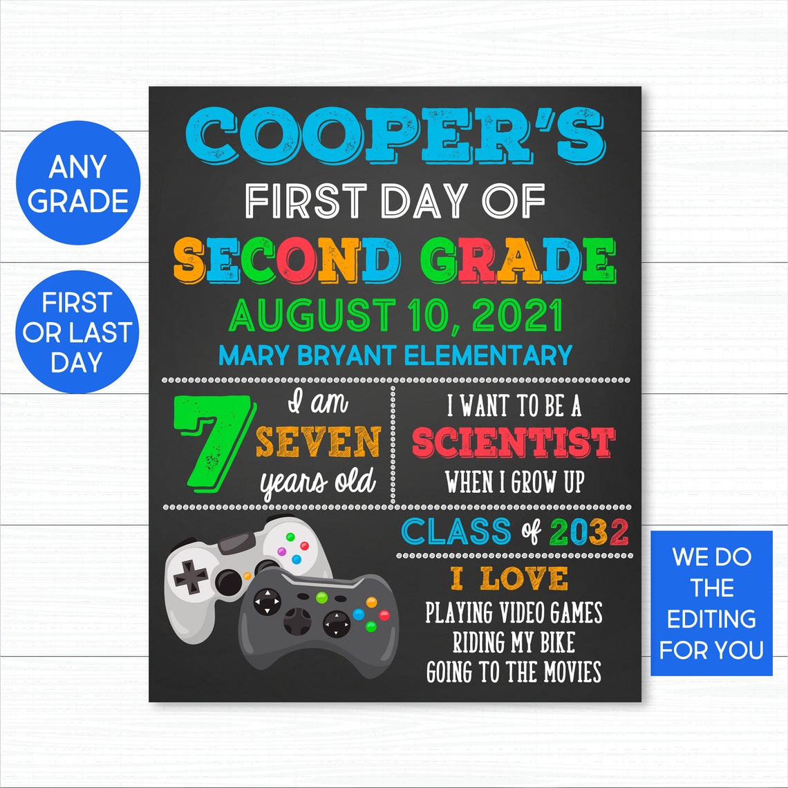 First Day of School Sign Video Game First Day of School Sign - Etsy