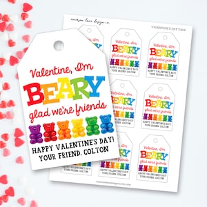 Valentine's Day Tag, Gummy Bear Valentine's Tag, Bear Valentine Tag ...
