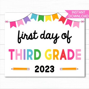 First Day of School Sign First Day of Third Grade First Day - Etsy