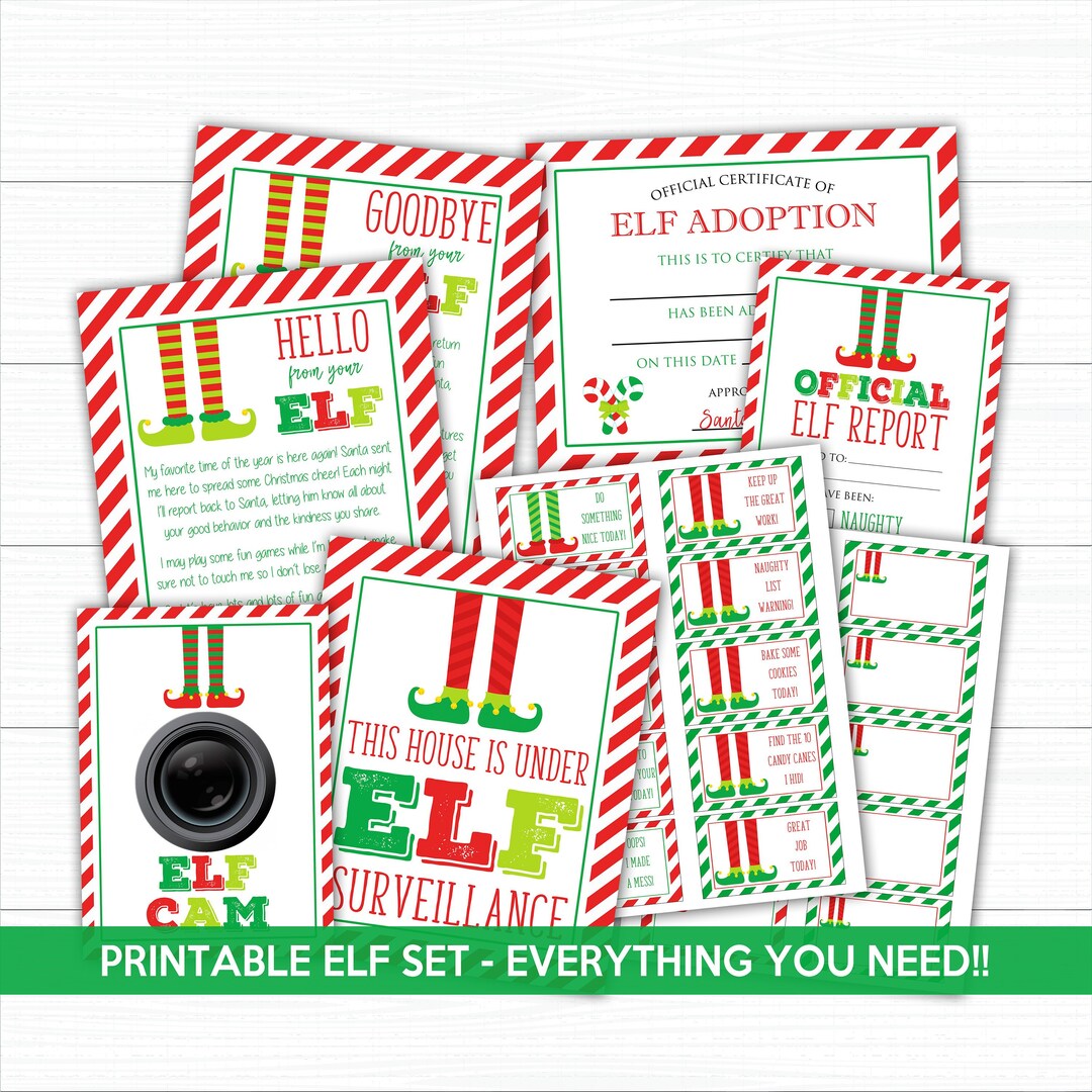 PRINTABLE Elf Arrival Set, Elf Activity Set, Elf Welcome Letter, Elf ...