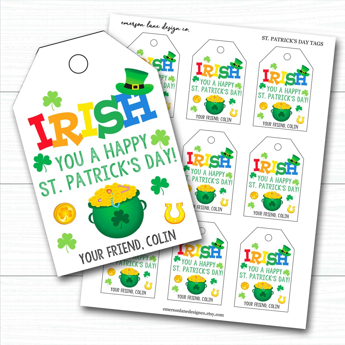 St. Patrick's Day Tag, Irish You A Happy St. Patrick's Day, St. Paddy's ...