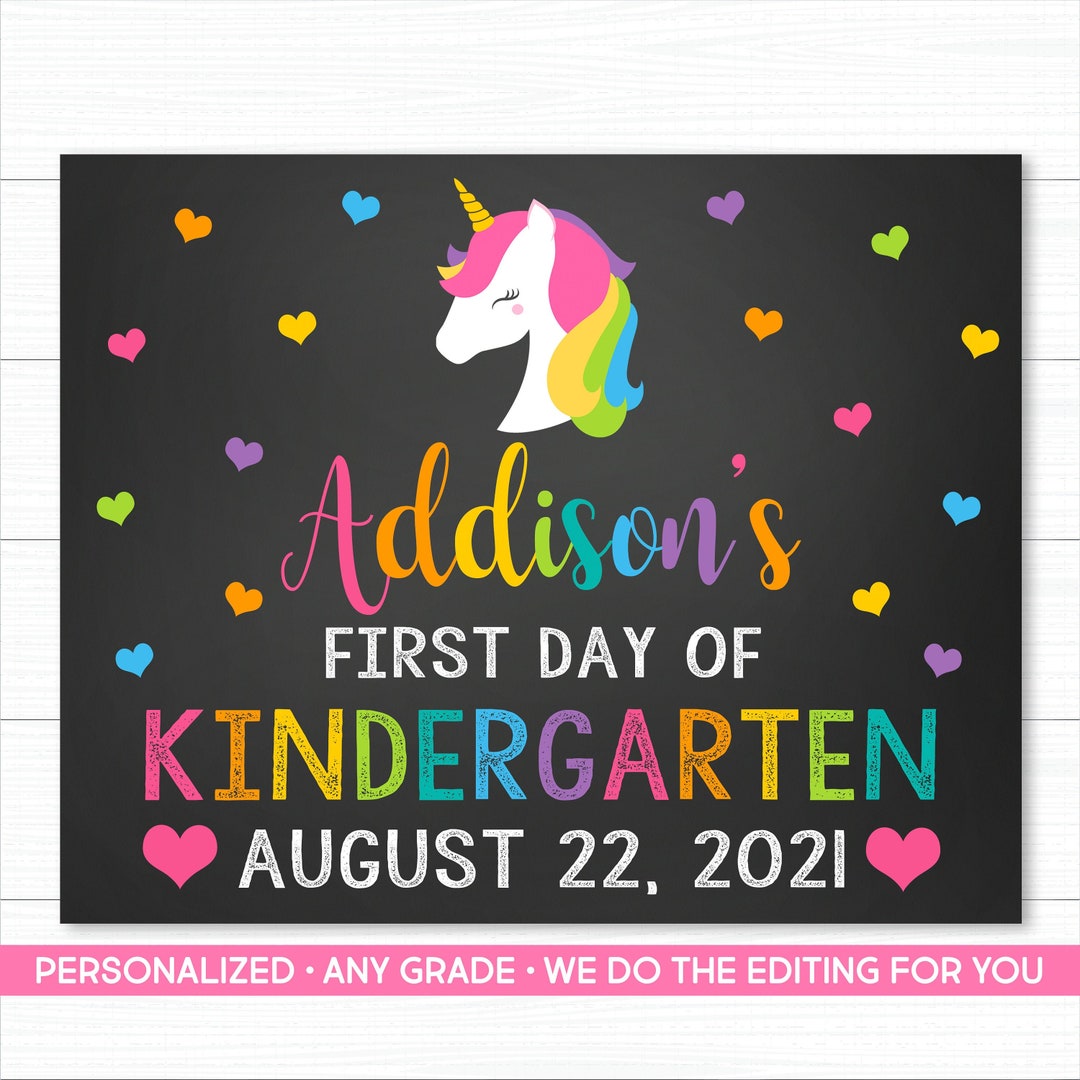 First Day of School Sign, Unicorn First Day of School Sign, Girl First ...