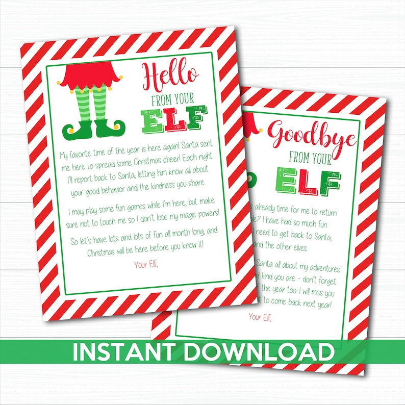 PRINTABLE Elf Arrival Set Elf Activity Set Elf Welcome - Etsy