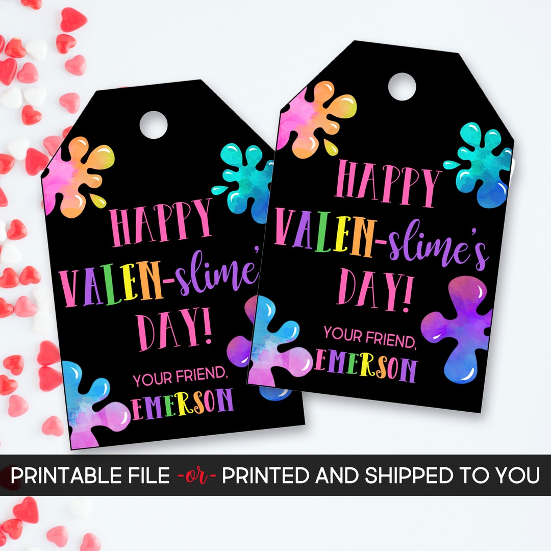 Slime Valentine's Day Tag, Slime Valentine's Tag, Valen-slime, Slime ...