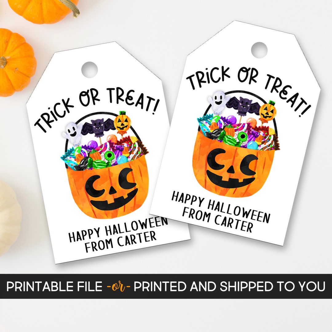 Halloween Tags, Halloween Treat Tags, Trick or Treat Halloween Tags ...