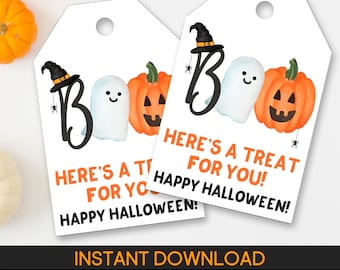 Printable Halloween Gift Tags Happy Halloween Gift Tags - Etsy