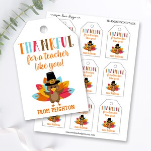 Thanksgiving Tags, Teacher Thanksgiving Tags, Thanksgiving Favor Tags ...