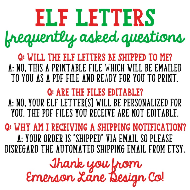 PRINTABLE Personalized Elf Return and Goodbye Letters - Etsy
