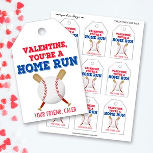 Baseball Valentine's Day Tag, Baseball Valentine's Tag, Sports Tags ...
