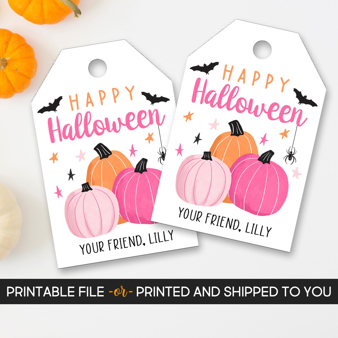 Halloween Tags, Halloween Treat Tags, Pumpkin Halloween Tags, Trick or ...