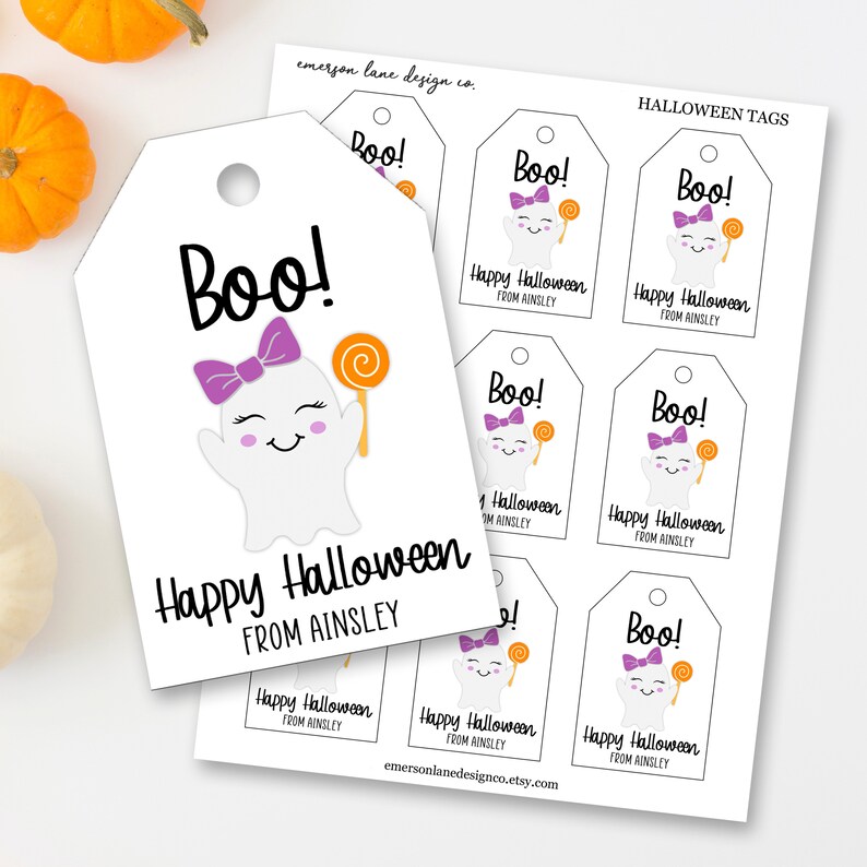 Halloween Tags Halloween Treat Tags Ghost Halloween Tags - Etsy