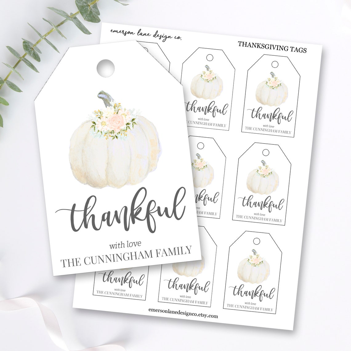 Thanksgiving Tags, Thanksgiving Favor Tags, Printable or Printed ...