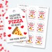 Pizza Valentine's Day Tag, Pizza Valentine's Card, Pizza Tags, Pizza My ...