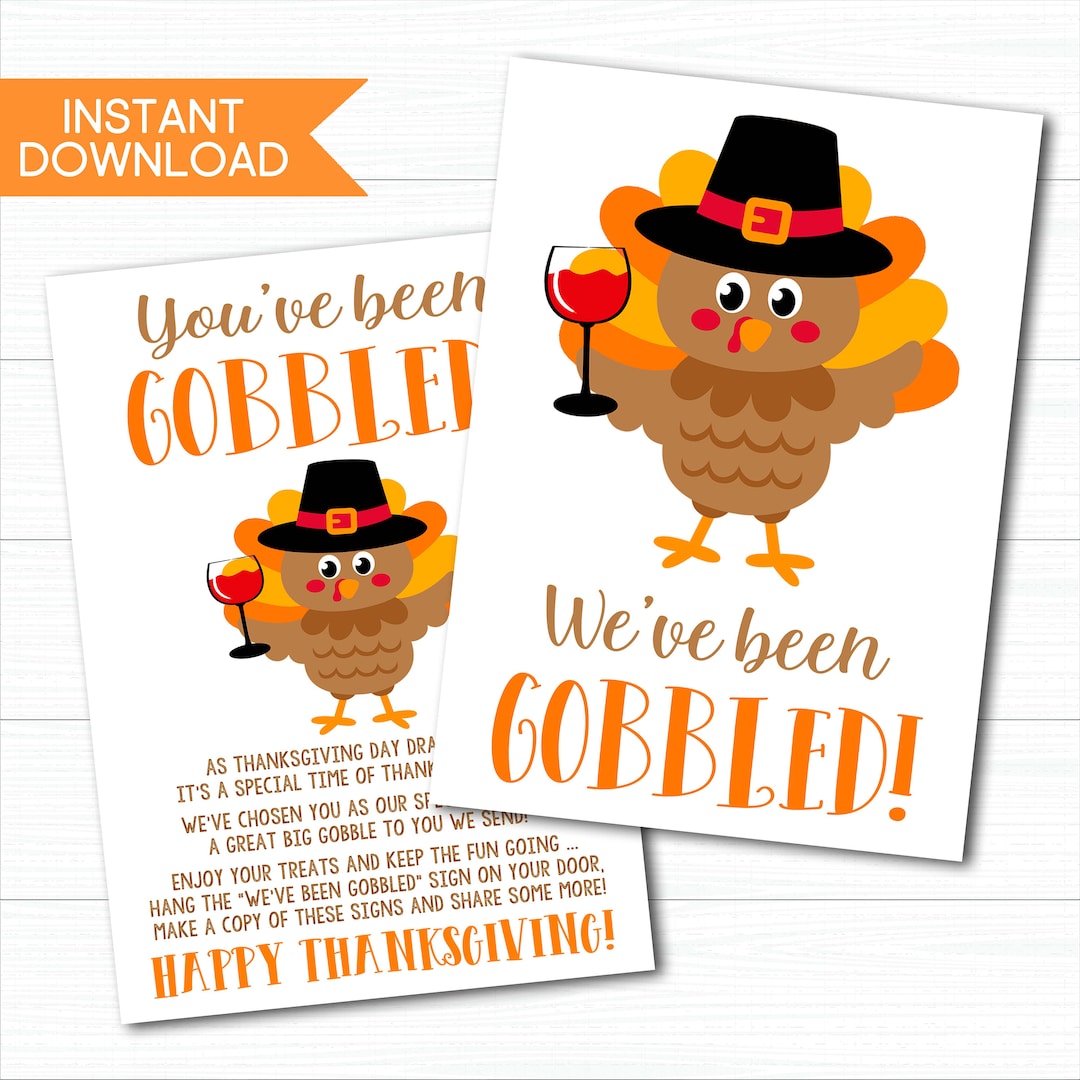 PRINTABLE You've Been Gobbled Game, Thanksgiving Game, You've Been ...