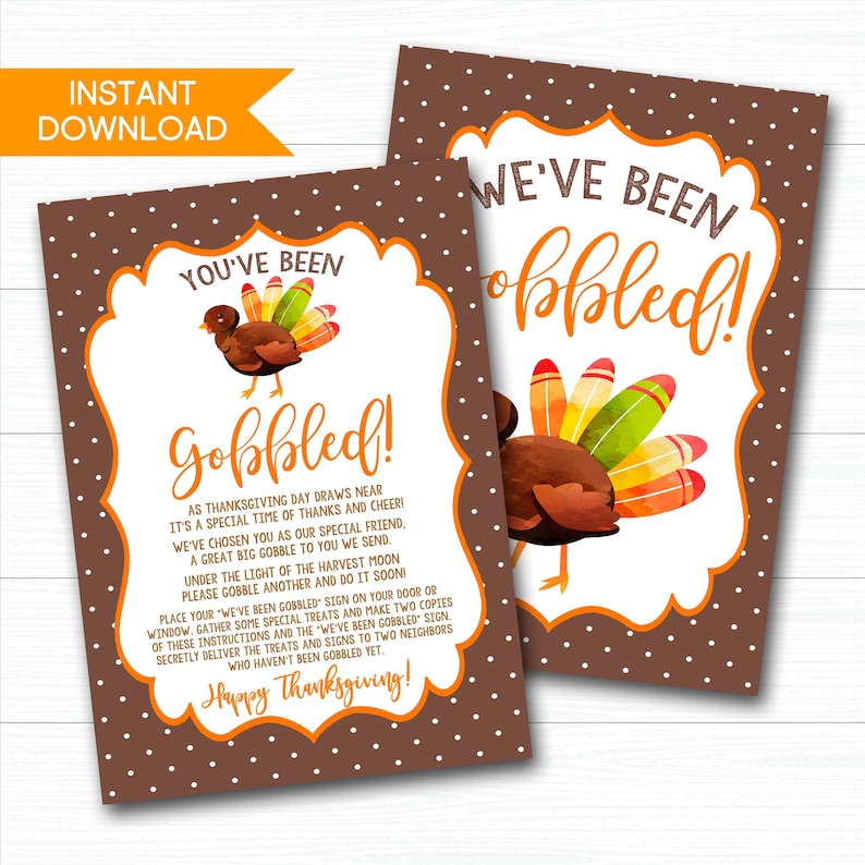 You've Been Gobbled Thanksgiving Game You've Been | Etsy
