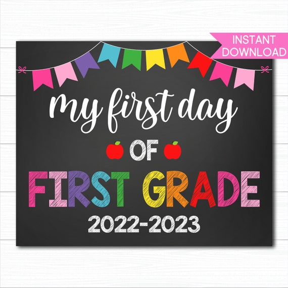 First Day of School Sign First Day of First Grade Rainbow - Etsy