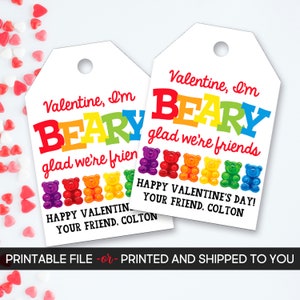 Valentine's Day Tag, Gummy Bear Valentine's Tag, Bear Valentine Tag ...