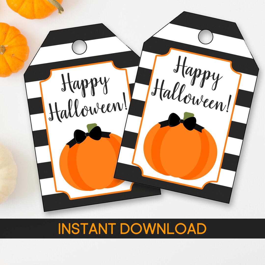 Halloween Tags, Halloween Treat Tags, Halloween Favor Tags, Pumpkin ...