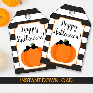 Halloween Tags, Halloween Treat Tags, Halloween Favor Tags, Pumpkin ...