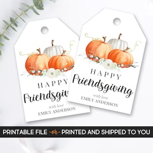 Friendsgiving Tags, Thanksgiving Favor Tags, Printable Thanksgiving ...