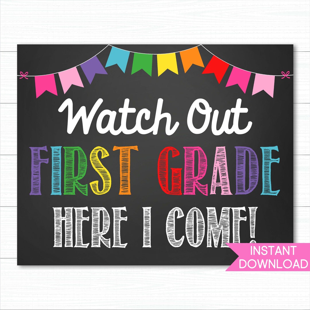 First Day of School Sign, Back to School Sign, Chalkboard School Sign ...