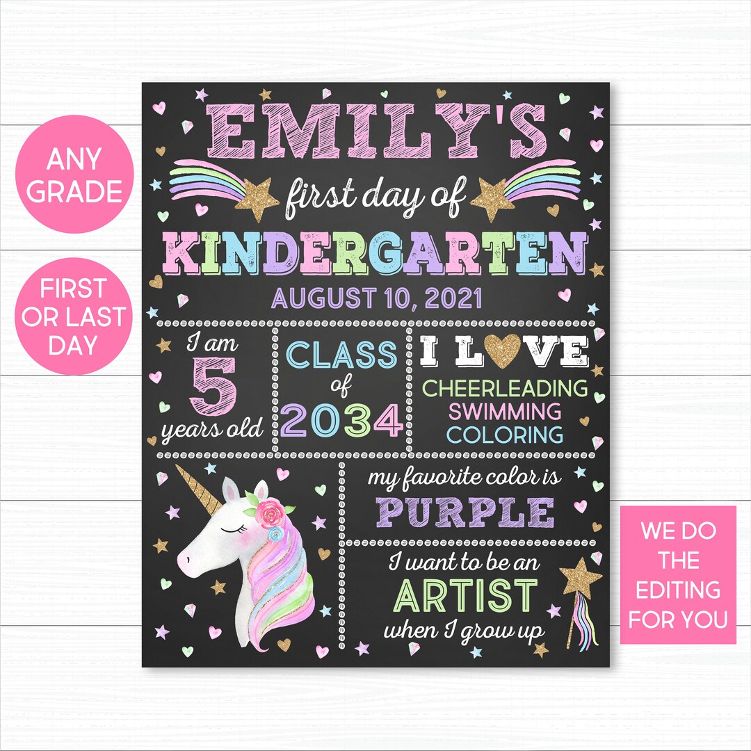 Unicorn First Day of School Sign, Back to School Sign, First Day of ...
