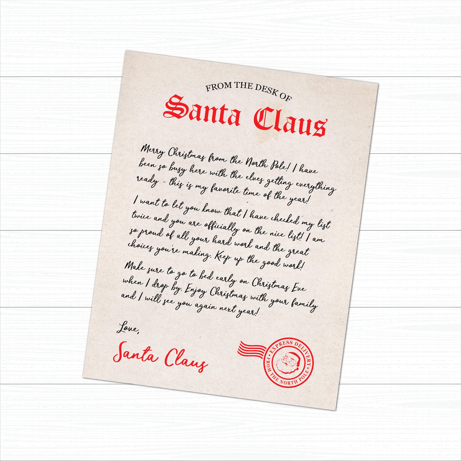 PRINTABLE Santa Letter and Nice List Certificate Instant | Etsy