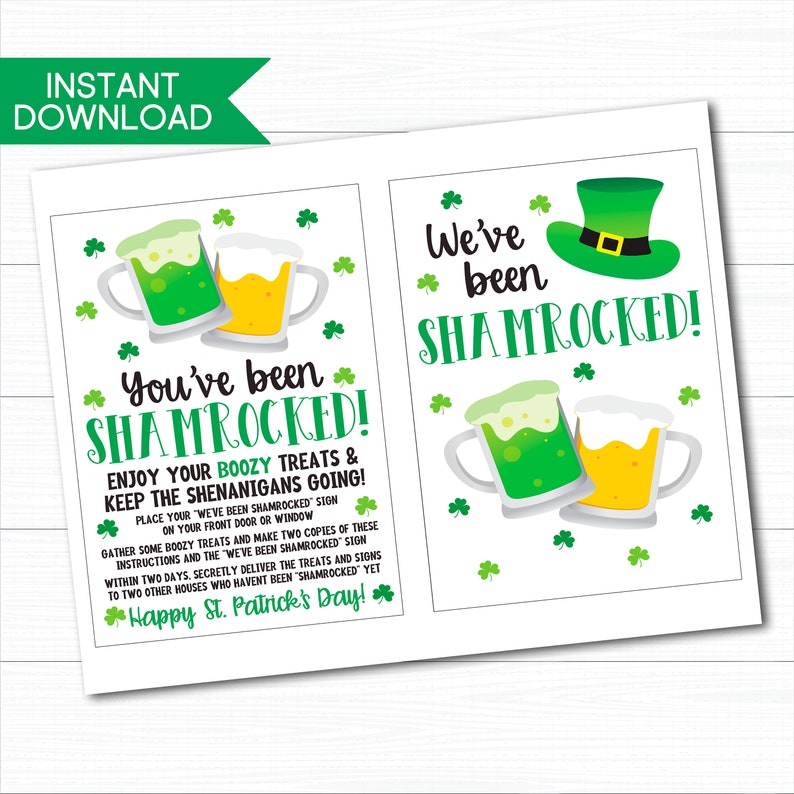 You've Been Shamrocked Game, St. Patrick's Day Printable, St. Patrick's ...