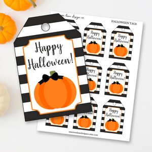 Halloween Tags, Halloween Treat Tags, Halloween Favor Tags, Pumpkin ...