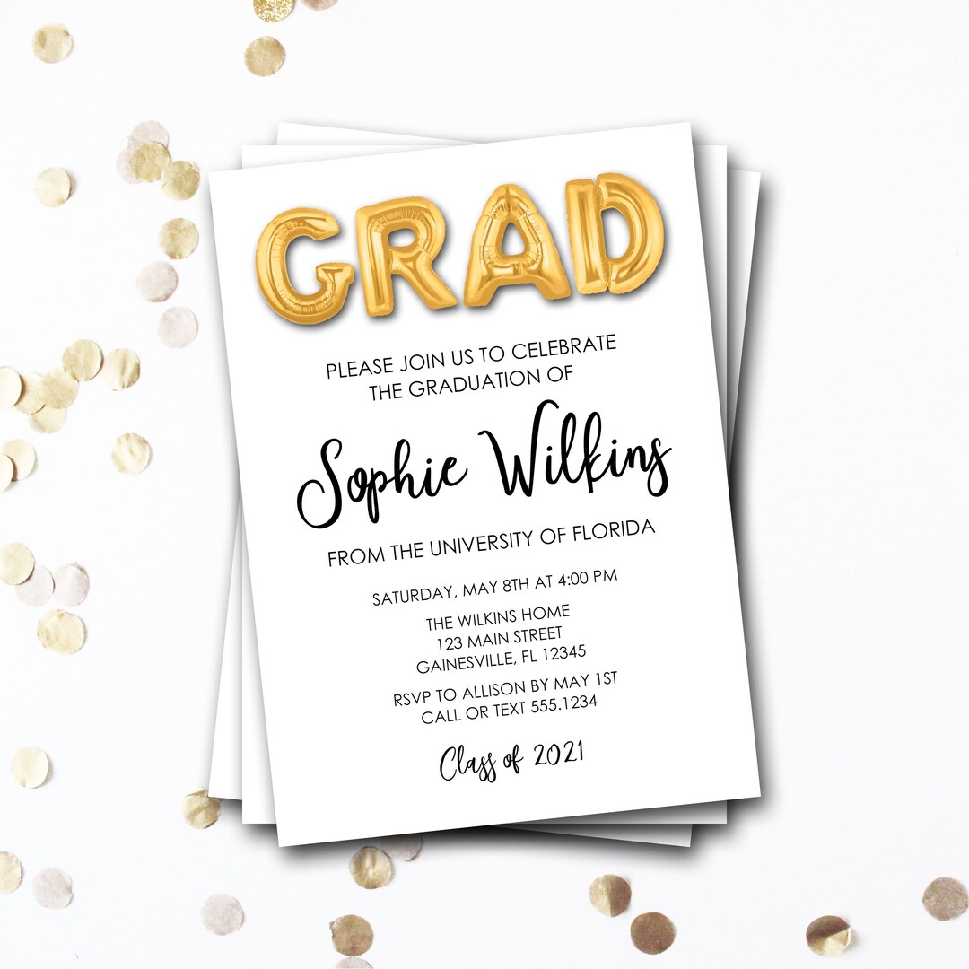 Graduation Party Invitation: Class of 2022 (digital or Printed) - Etsy