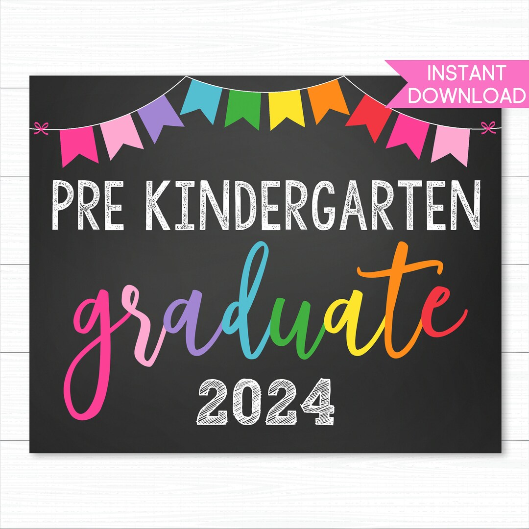 Last Day of School Sign PRINTABLE, Pre Kindergarten Graduate, Last Day ...