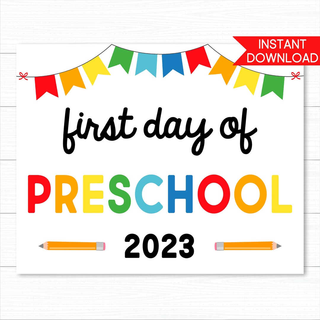 First Day of School Sign First Day of Preschool VPK Pre-k - Etsy