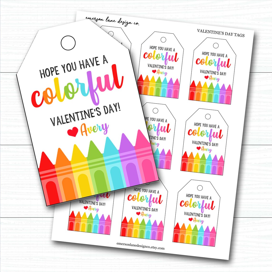 Crayon Valentine's Day Tag Crayon Valentine's Tag | Etsy