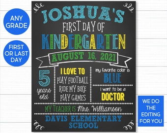 Last Day of Kindergarten Sign PRINTABLE, Last Day of School Sign 11x14 ...