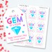Gem Valentine's Day Tag, Gem Valentine's Tag, Gem of a Friend, Gem Tags ...