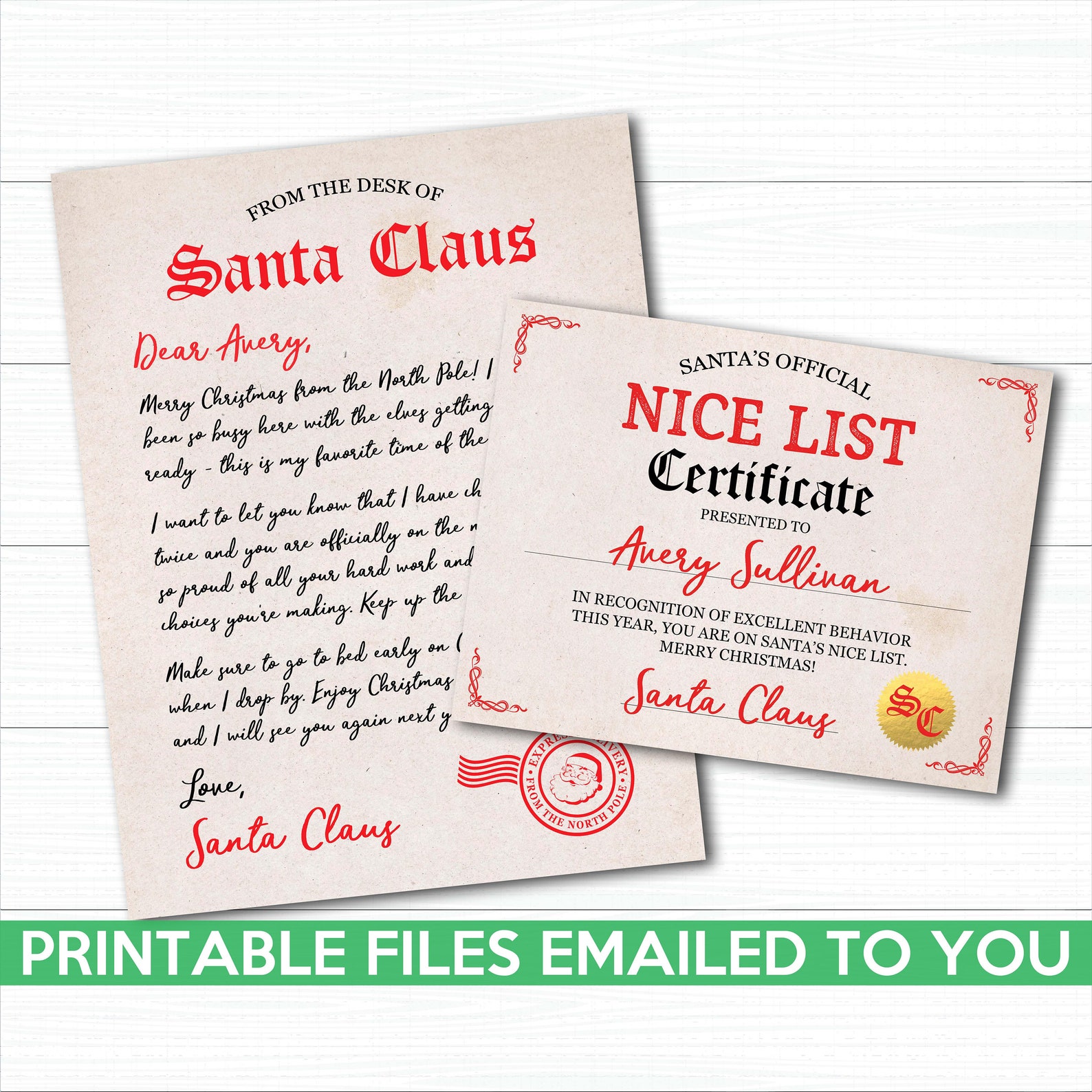 PRINTABLE Personalized Santa Letter Personalized Letter From - Etsy